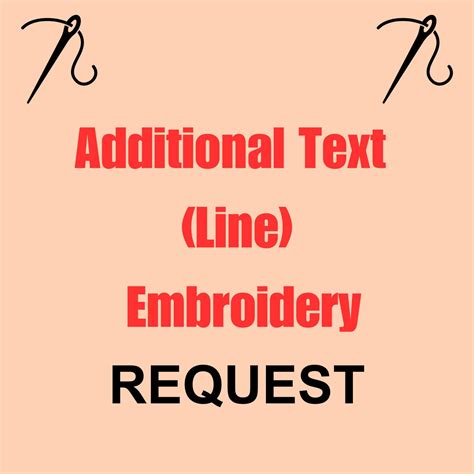 Additional Text Embroidery Extra Line For Custom Embroidery Etsy