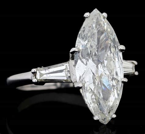 Lot Detail Platinum 355ct Marquise Diamond Engagement Ring