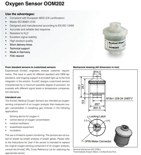 Envitec Medical Oxygen Sensor O2 Cell Precision And Reliability Envitec Medical Oxygen Sensor O2 Cell Precision And Reliability