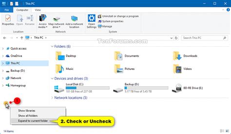 Turn On Or Off Navigation Pane Expand To Open Folder In Windows Tutorials
