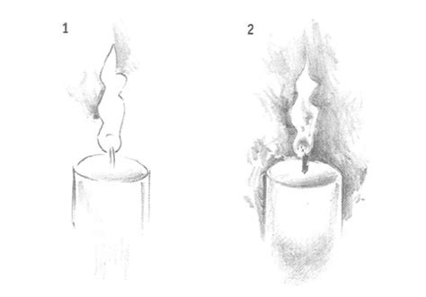 Как карандашом нарисовать свечу карандашом