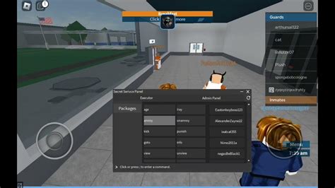 roblox fe script showcase secret service panel youtube