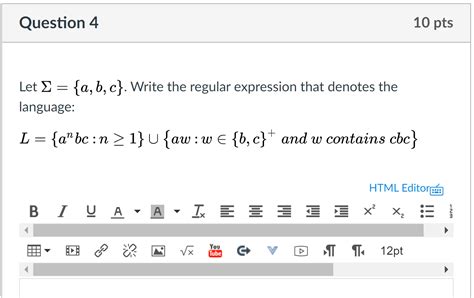 Question 4 10 Pts Let Abc Write The Regular