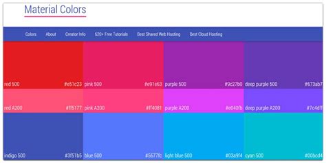 Tools For Generating Material Design Color Palettes Css Author