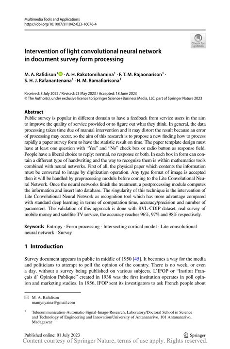 Intervention Of Light Convolutional Neural Network In Document Survey