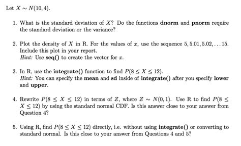 Solvedlet X N104 What Is The Standard Deviation Of X Do The