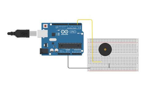 circuit design piezo i arduino tinkercad