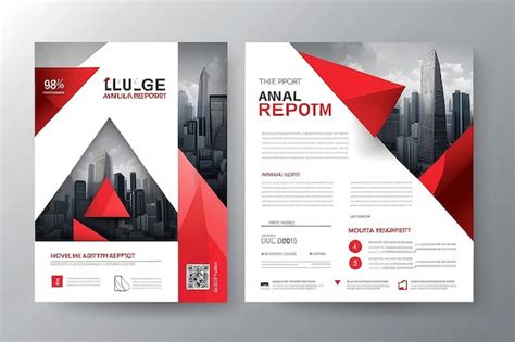 Premium Photo Red Abstract Triangle Annual Report Leaflet Brochure Flyer Template Design Book