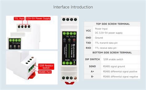 Waveshare Rail Mount TTL To RS485 Isolated Converter Multi Isolation Protection Compatible