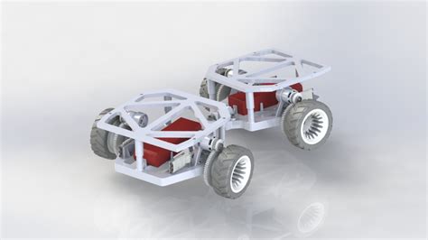 四轮驱动旋转遥控车框架 Solidworks 模型图纸下载 懒石网