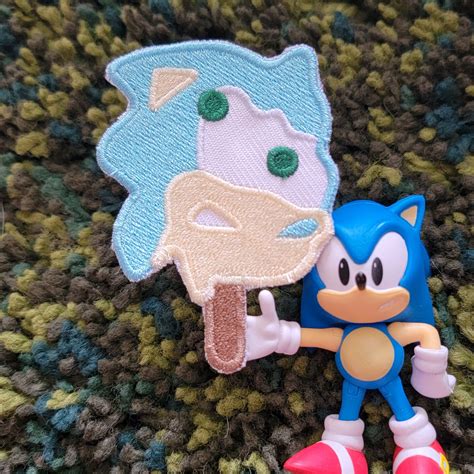 Sonic The Hedgehog Popsicle Iron On Patch Etsy Canada Sonic Fan Characters Sonic The