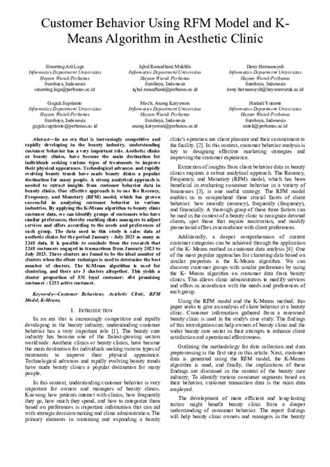 Pdf Customer Behavior Using Rfm Model And K Means Algorithm In