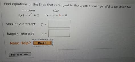 Solved Find Equations Of The Lines That Is Tangent To The