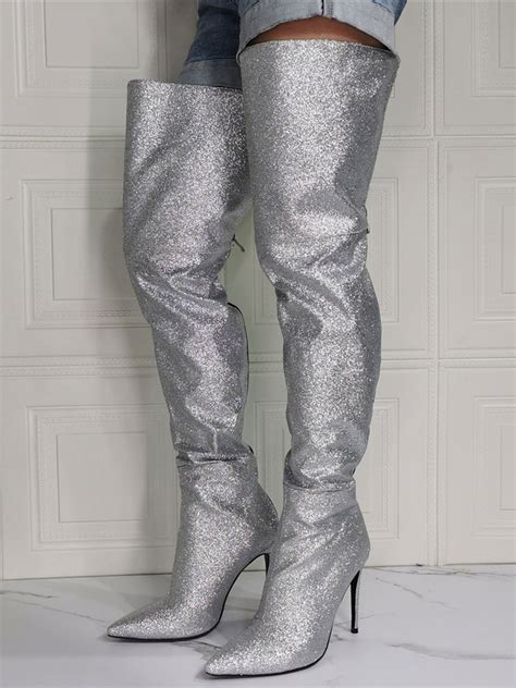 Bottes Au Dessus Du Genou Pour Femmes Bottes Hautes En Tissu à