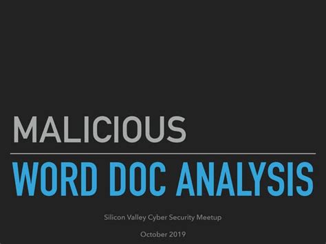 malicious word document analysis ppt