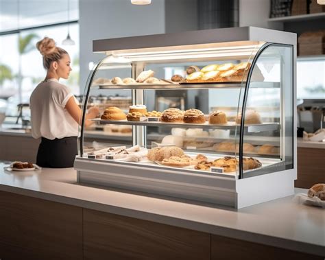 Premium Ai Image Bakery Display Case With Fresh Pastries
