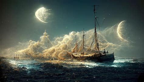 Premium Photo Raster Illustration Of Pirate Ship With Lowered Sails