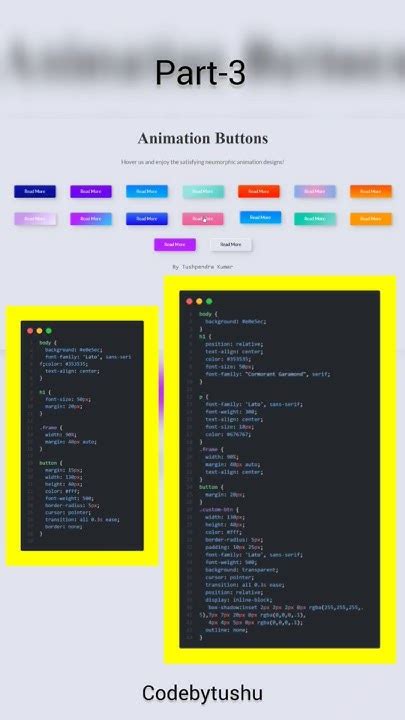 Button Use The In Css Through Part 3 Html Css Codebytushu Coding Webdesign Youtube