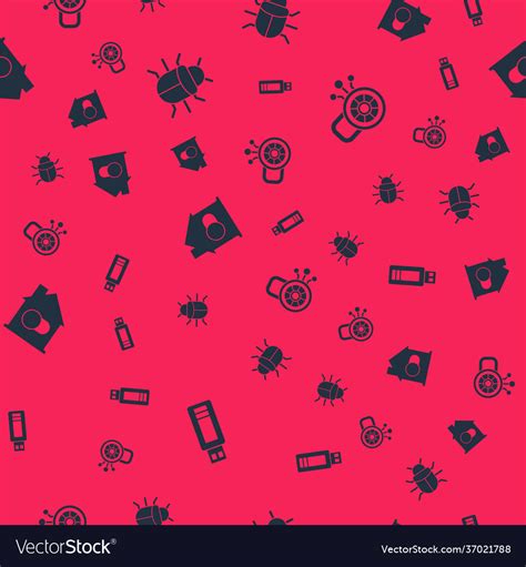 Set Usb Flash Drive System Bug Smart Home Vector Image