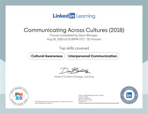 gauri bhargav on linkedin certificate of completion