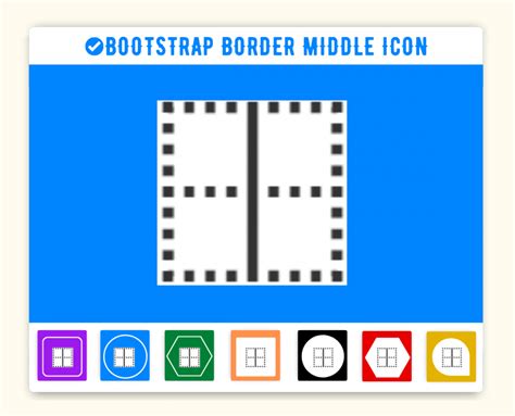 Bootstrap Border Middle Icon Bi Bi Border Middle Icon Code Css Html