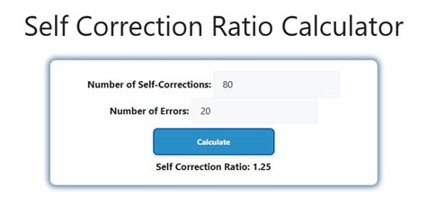 Self Correction Ratio Calculator Savvy Calculator