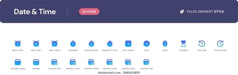 Date Time Icon Set Essential Ui Stock Vector Royalty Free 2480614859 Shutterstock
