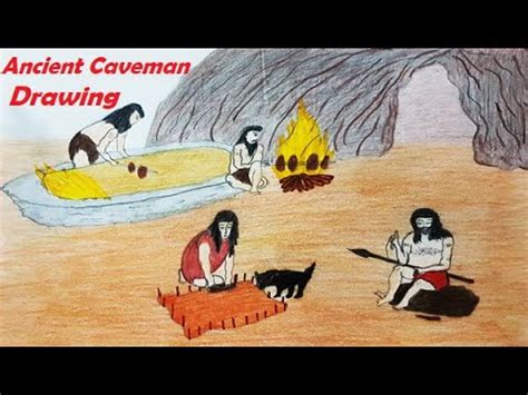 How To Draw Caveman Step By Step Ancient Caveman Drawing Stone Age