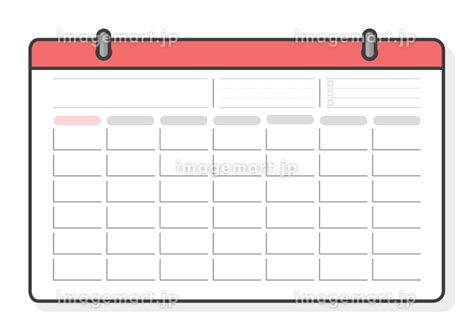 日付なしの記入式カレンダーのテンプレート 月・年フリーのマンスリーカレンダー 日曜始まりのイラスト素材 [184798496