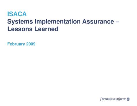 Ppt Isaca Systems Implementation Assurance Lessons Learned