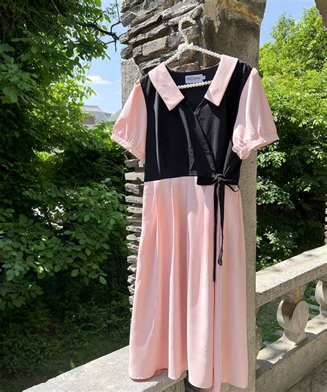 코코앤유 무배 핑크카라퍼프원피스 빅사이즈 데일리룩 데이트룩 여친룩 하객룩 출근룩