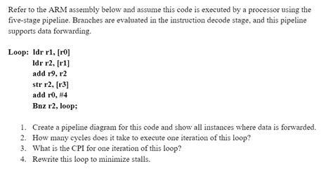 Solved Refer To The ARM Assembly Below And Assume This Code Chegg