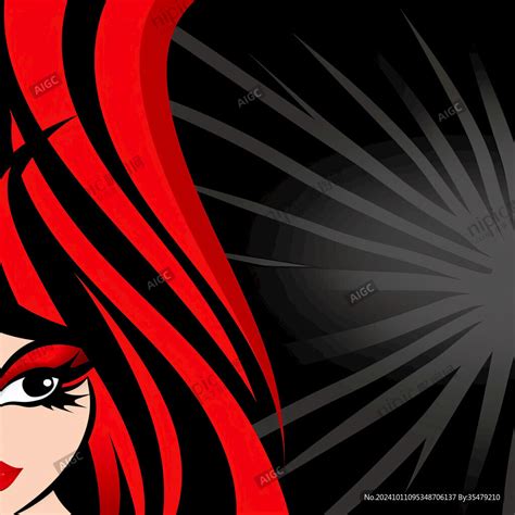 Ai创作图披发美女背景 黑红曲线时尚现代 美发名片背景 美发名片底纹 美发招贴 美发海报模板 美发广告女性广告 美容美发封面 美发店封面 红色和黑色艺术 名片背景化妆名片 美女插画矢量格式