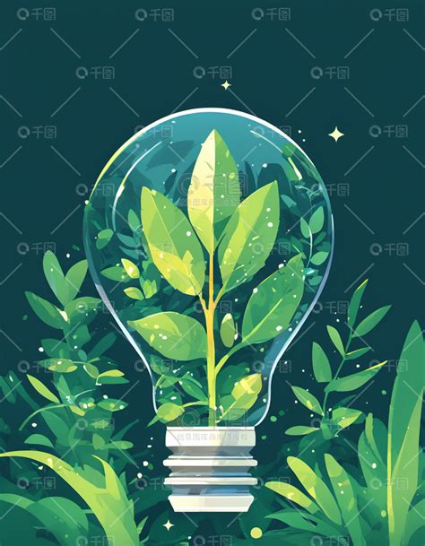 插画ai数字艺术 亚洲熄灯日灯泡形状和绿叶的创意设计的插画 ai平面元素免费下载 png格式 2688像素 编号70721159 千图网