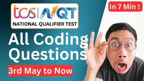 May All Slots Tcs Nqt Advance Coding Questions 2024 🧠 Recent Paper Ubk Anna Youtube