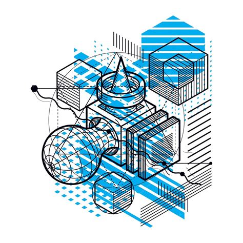 Premium Vector Abstract 3d Shapes Composition Vector Isometric Background Composition Of