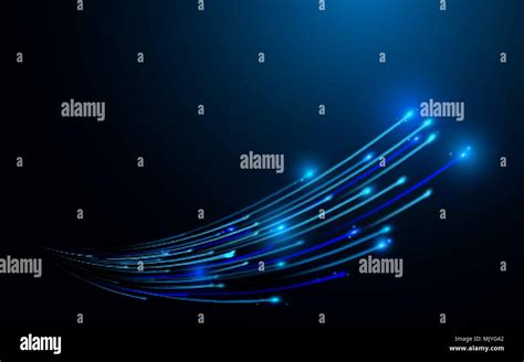 Abstract Lines Connection Network And Futuristic Technology Connection Concept Dark Blue