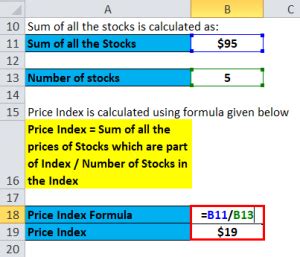 Price Index Formula Calculator With Excel Template