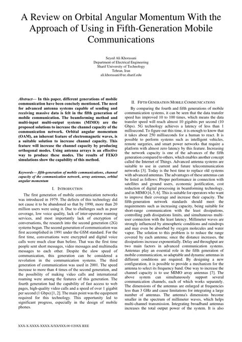 PDF A Review On Orbital Angular Momentum With The Approach Of Using In Fifth Generation Mobile