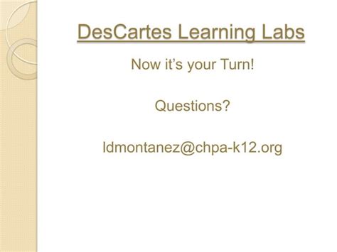 Descartes Learning Labs Ppt