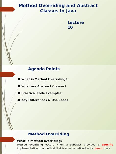Lecture 10 Abstract Classes Pdf Method Computer Programming Class Computer Programming