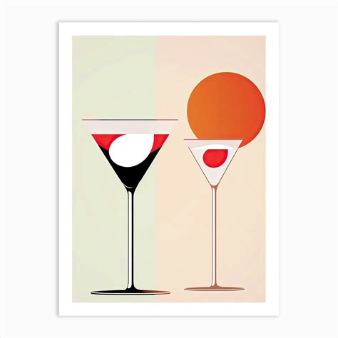 Mid Century Modern Sex On The Beach Floral Infusion Cocktail 1 Art Print By Artful Mixology Fy