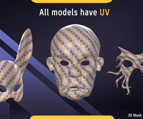 Artstation 30 Mask Basemesh And Imm Brush Game Assets