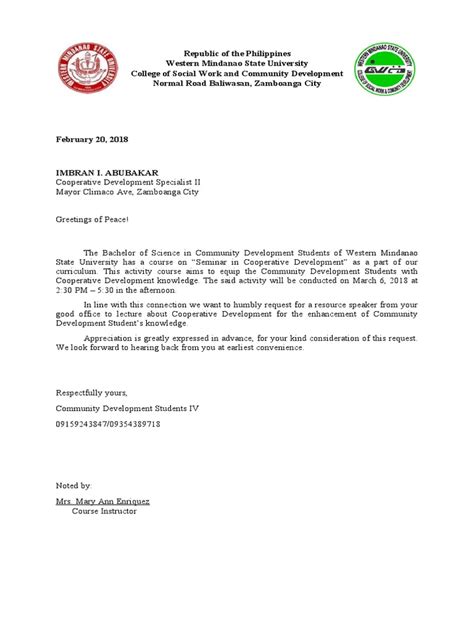 Letter For Cda Pdf Letter For Cda Pdf