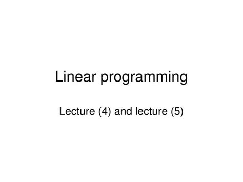 Ppt Linear Programming Powerpoint Presentation Free Download Id