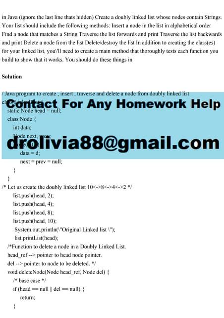In Java Ignore The Last Line Thats Hidden Create A Doubly Linked Lpdf