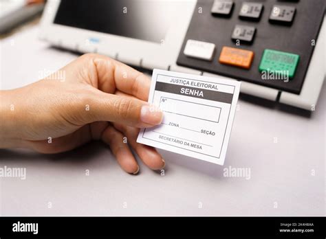 In This Photo Illustration A Person Shows Password Form For Voting During The Brazilian