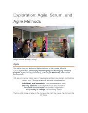 Exploration Of Agile And Scrum Methods Benefits Course Hero