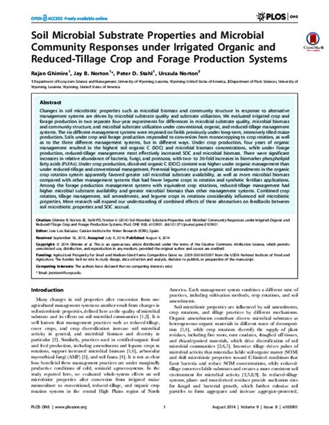Pdf Microbial Responses To Crop Management Systems