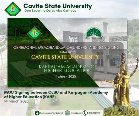 Mou Signing Between Cvsu And Karpagam Academy Of Higher Education Kahe
